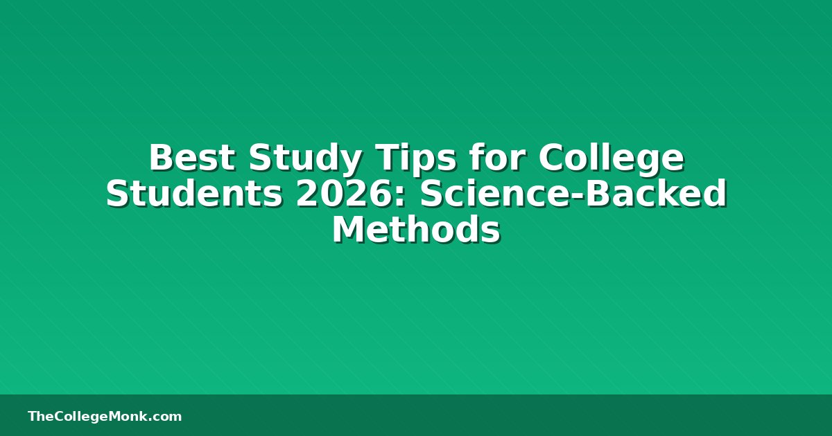 Best Study Tips for College Students 2026: Science-Backed