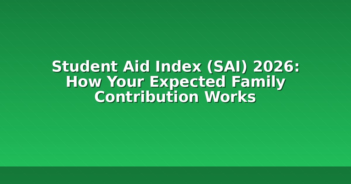 Student Aid Index (SAI) 2026: How Your Expected Family